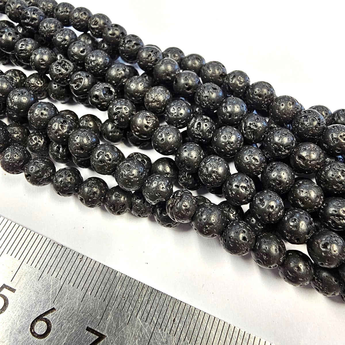 Lava Stone 6mm Round Natural Gemstone Bead Strand – Aussie Bead Supply