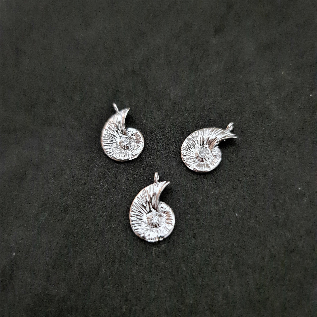 CZ Conch Shell Pendant 1pc Silver Plated Tarnish Resistant Pendant ...