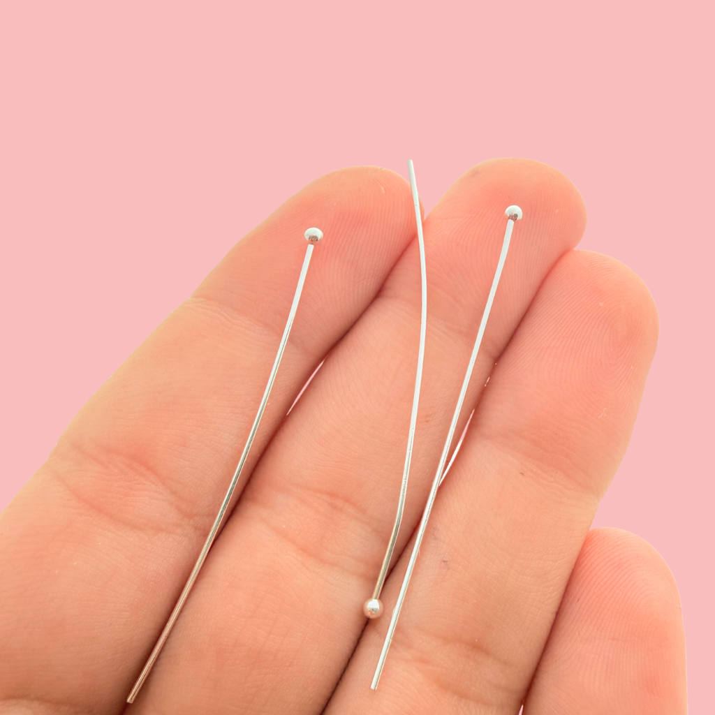 Ball Head Pins 50mm 50pcs Silver Plated Tarnish Resistant – Aussie Bead ...