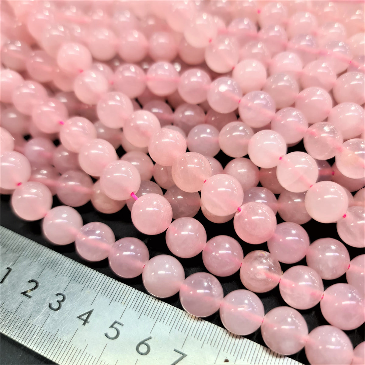 Rose Quartz 12mm Polished Round Natural Gemstone Bead Strand – Aussie ...